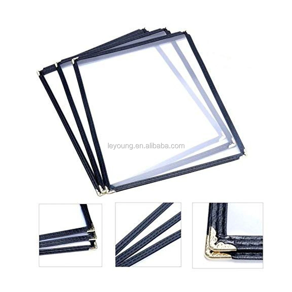 2 Views Single Pages 8.5"x11 PVC Plastic Frame A4 Restaurant Menu Cover ...