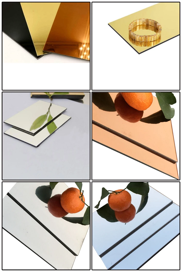 Alucobond / Acm / Acp / Golden Mirror Silver Mirror Finish Aluminum ...