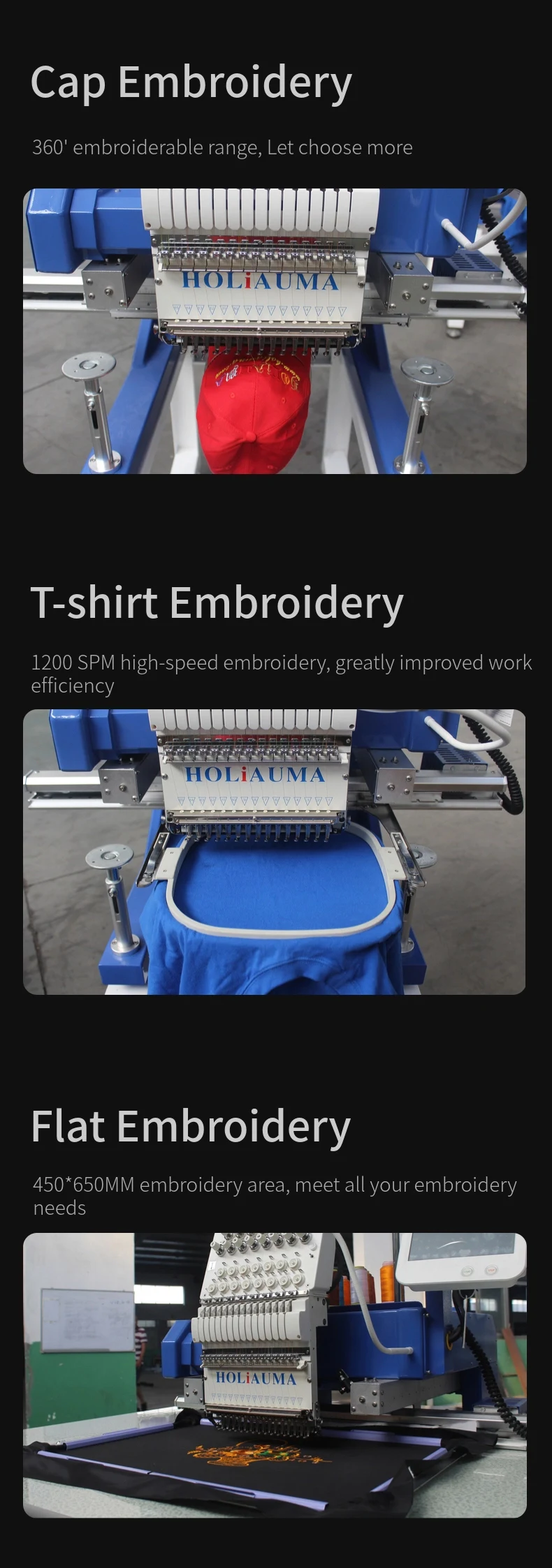 Industrial Digital Embroidery Machine Ho150n Computerized Embroidery ...