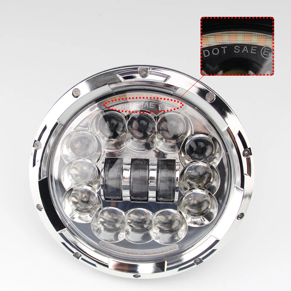 Dot Sae Daymaker High Low Beam Drl Dual Color 75w 50w 7 Inch Round H4 ...
