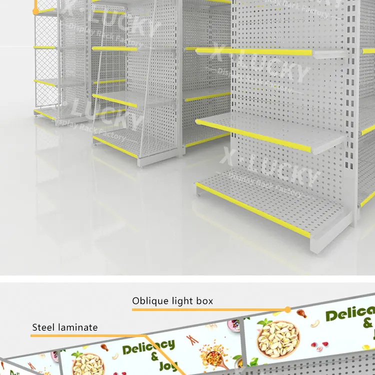 Custom Multi-function Supermarket Shelves Equipment Grocery Store ...