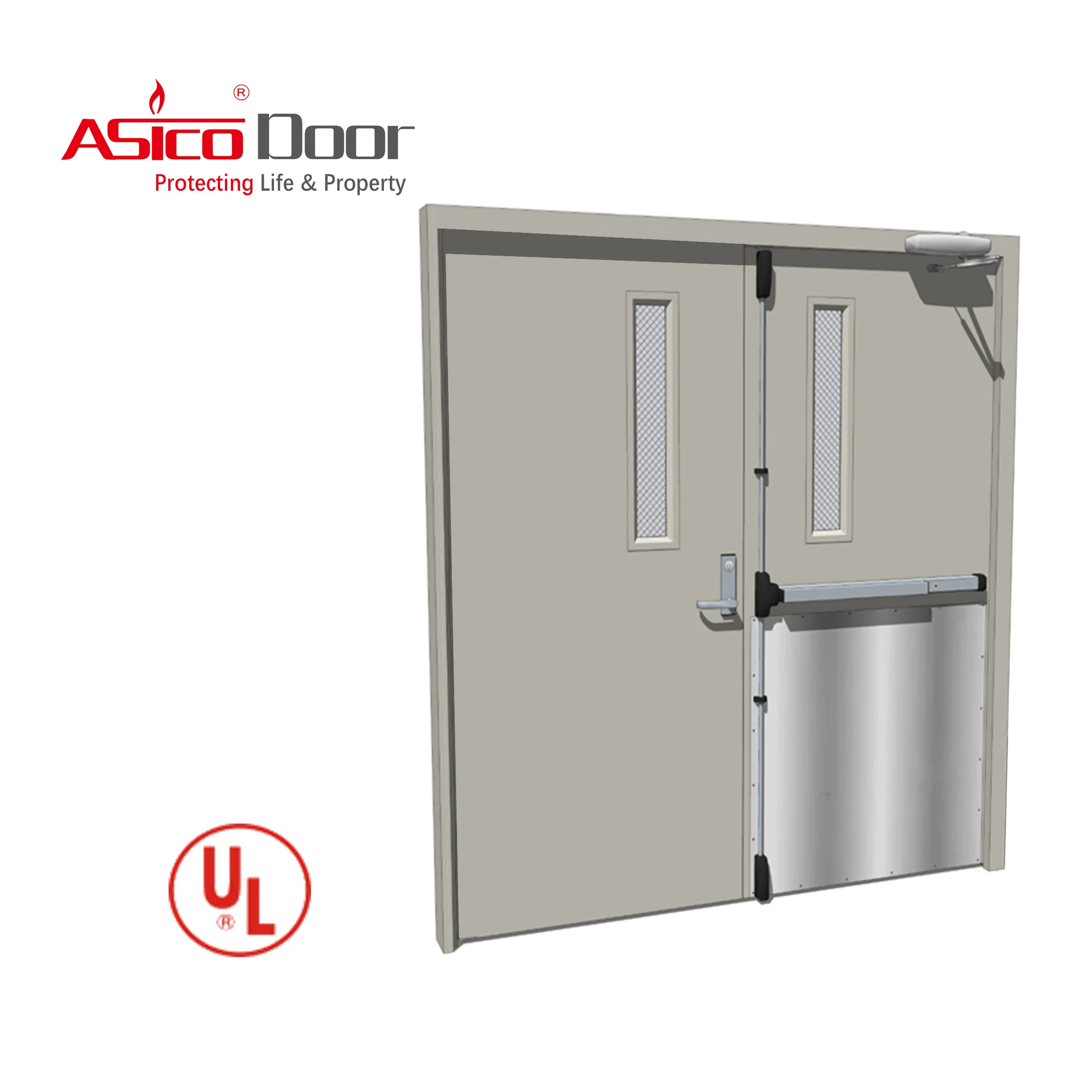 Fire Proof 1 1.5 2 Hour Fire Rated Emergency Door With Ul Listed - Buy ...