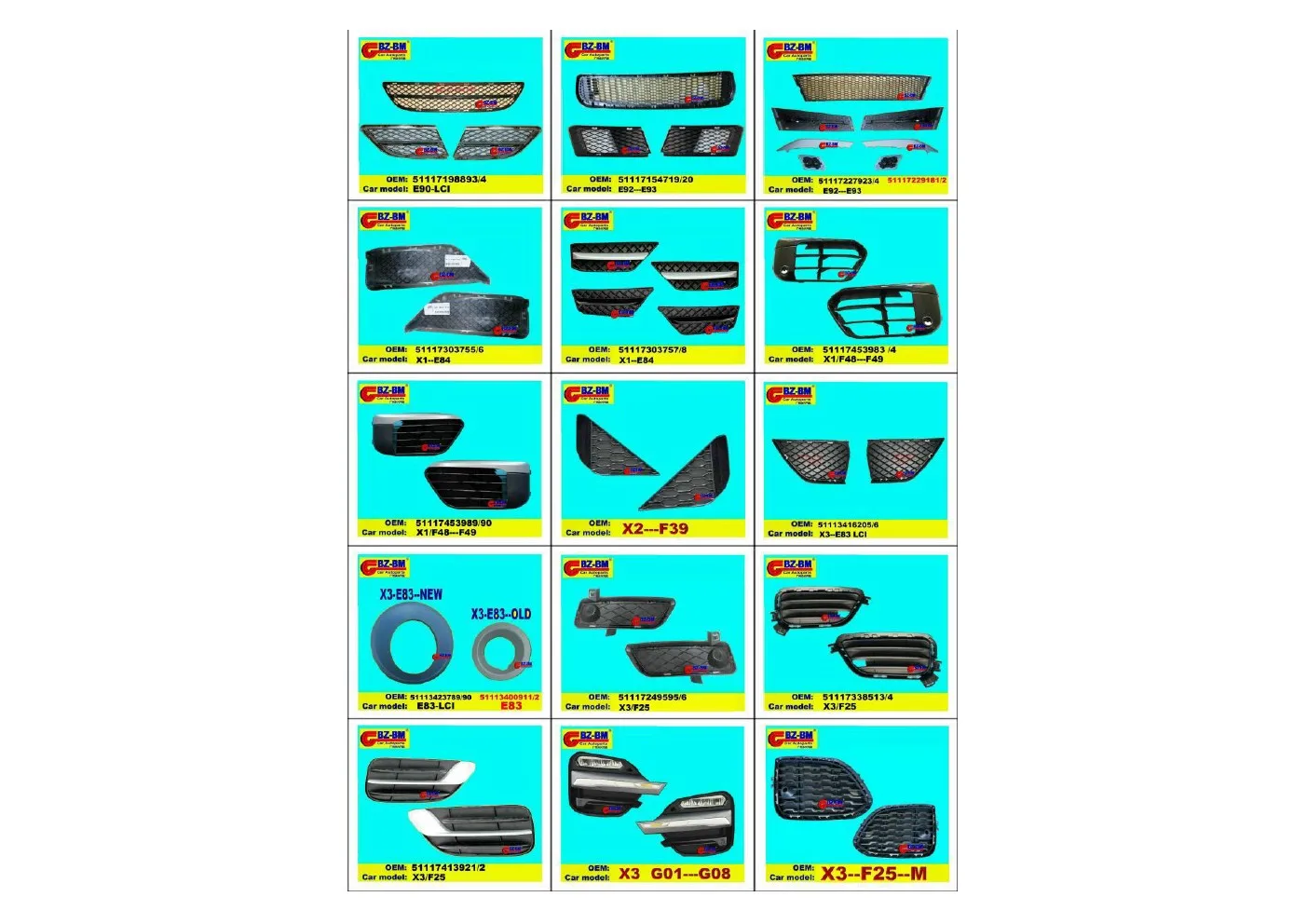 The Grille Under The Front Bar Ventilation Net Is Suitable For Bmw X3 ...