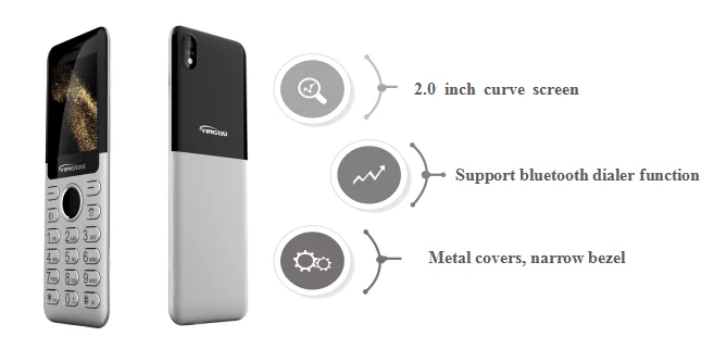 2.0 Inch Curved Screen Feature Mobile Phones Super Slim Keypad Mobile ...