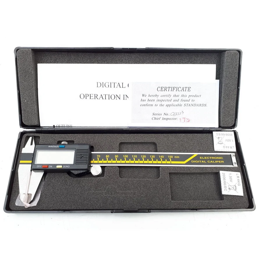 Large Lcd 3 Key Type Digital Caliper 150mm With Roller Ce - Buy Digital ...
