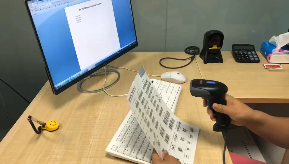 200 Scans/sec Scan Speed And 32 Bit 1d Laser Barcode Scanner Wired ...