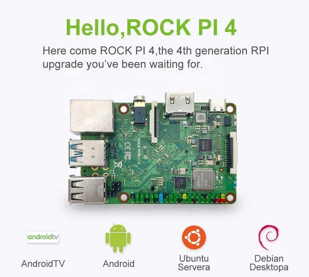 Rock Pi 4b V1.4 Rockchip Rk3399 Cortex Six Core Sbc/single Board Computer Compatible With ...