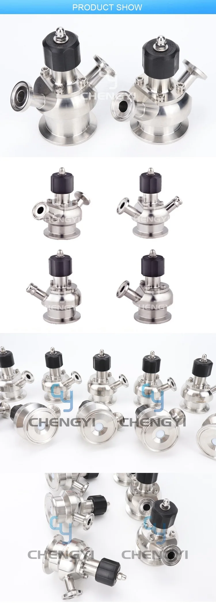 Sanitary Stainless Steel Aseptic Sampling Valve with Double Port