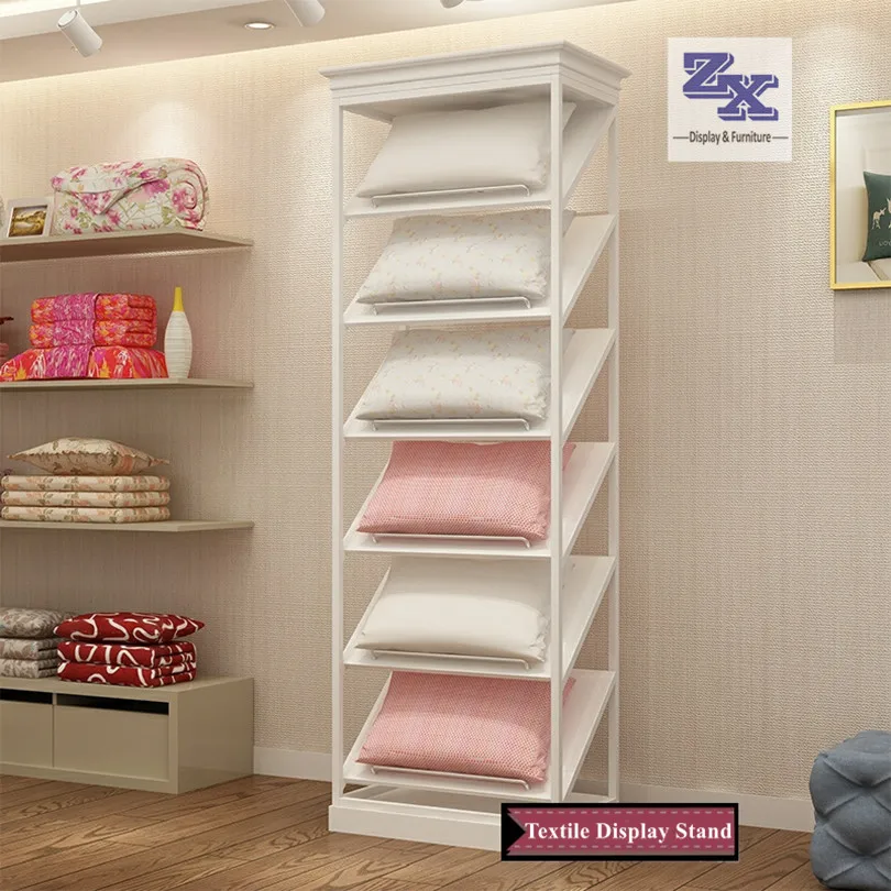 Custom Retail Store Wooden Pillow Display Rack Modern Design Display ...