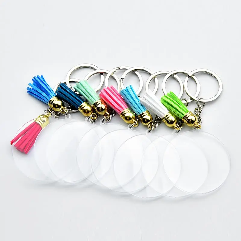 Stock New Fashion Key Ring Chain Accessories Heat Transfer Diy Acrylic ...