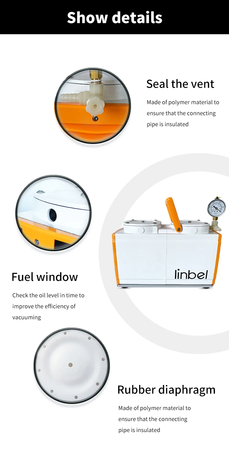 Lab 2 Pump Head Diaphragm Vacuum Pump - Mini Air Pump