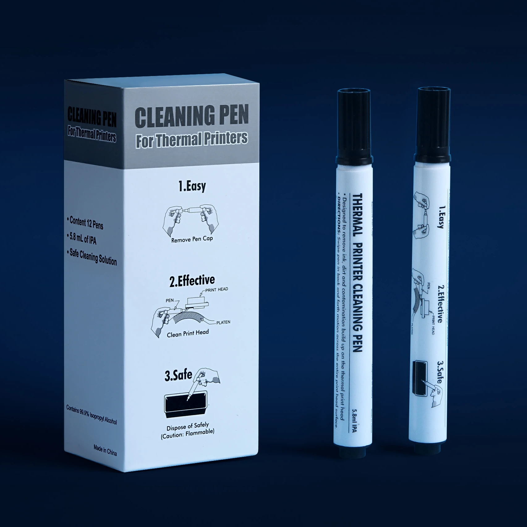 Cleanmo Thermal Print Head Cleaning Pen - 99% Isopropyl Alcohol