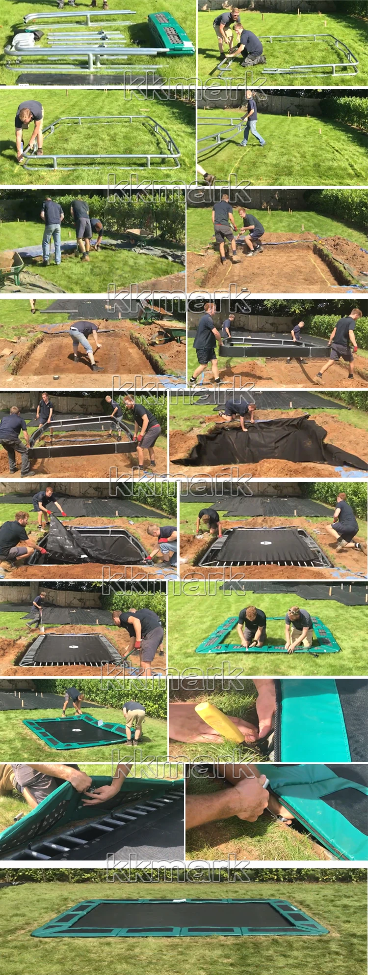 10 12 14ft Circular Rectangular Outdoor Kids Underground Sunken in ...