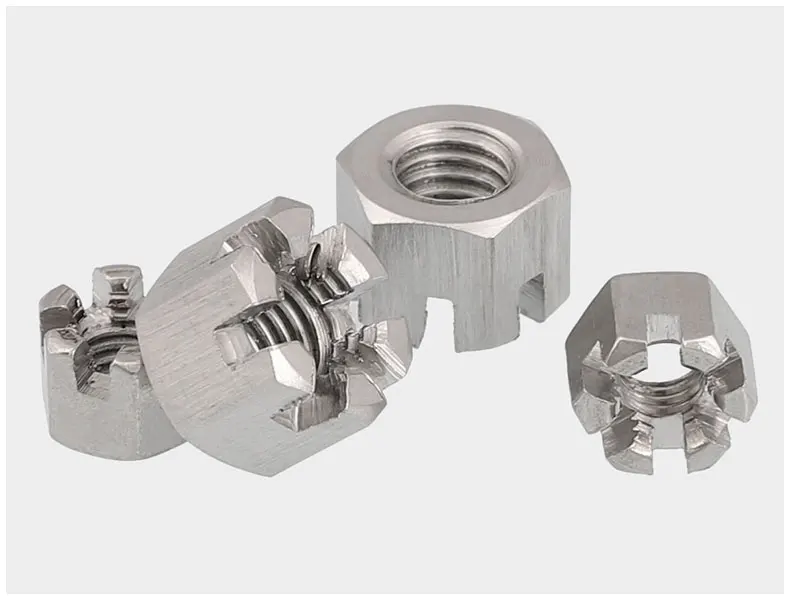 M6 - M36 Stainless Steel 304 316 DIN 935 Hex Slotted Castle Nuts