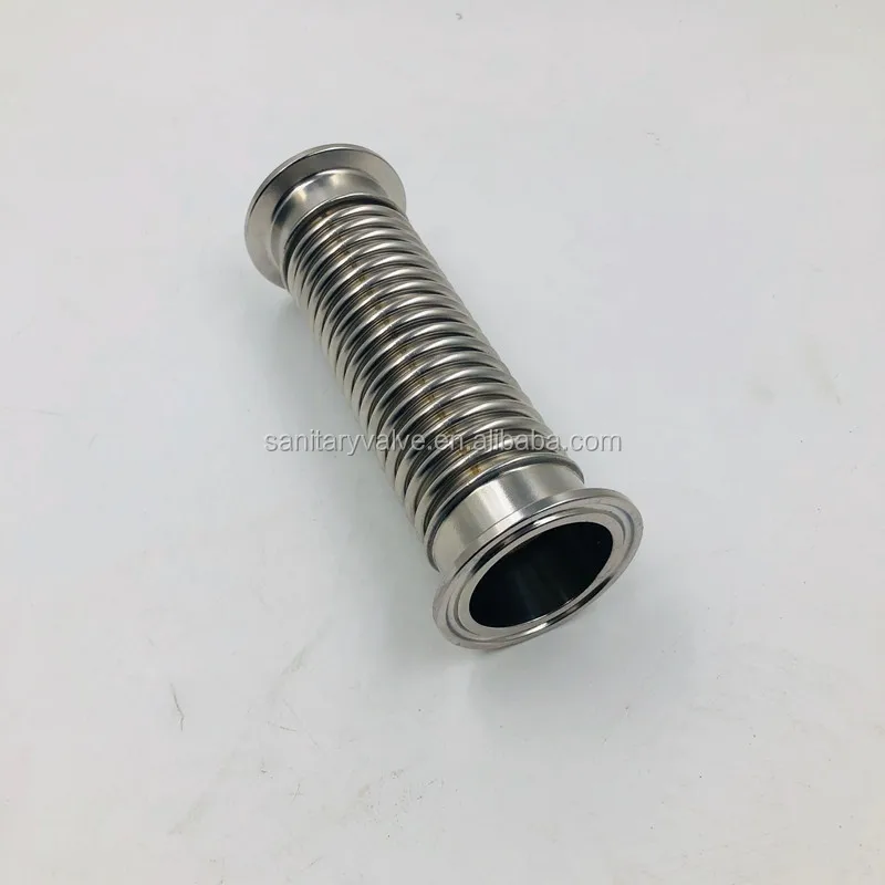 Stainless Steel Flexible Bellow Hose Assemblies 1.5" Tri Clamp X 6"long ...