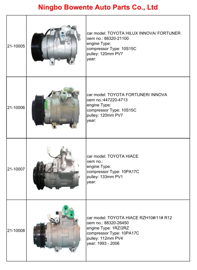 Toyota VIOS/YARIS AC Compressor - 10S11C OEM 88320-0D020