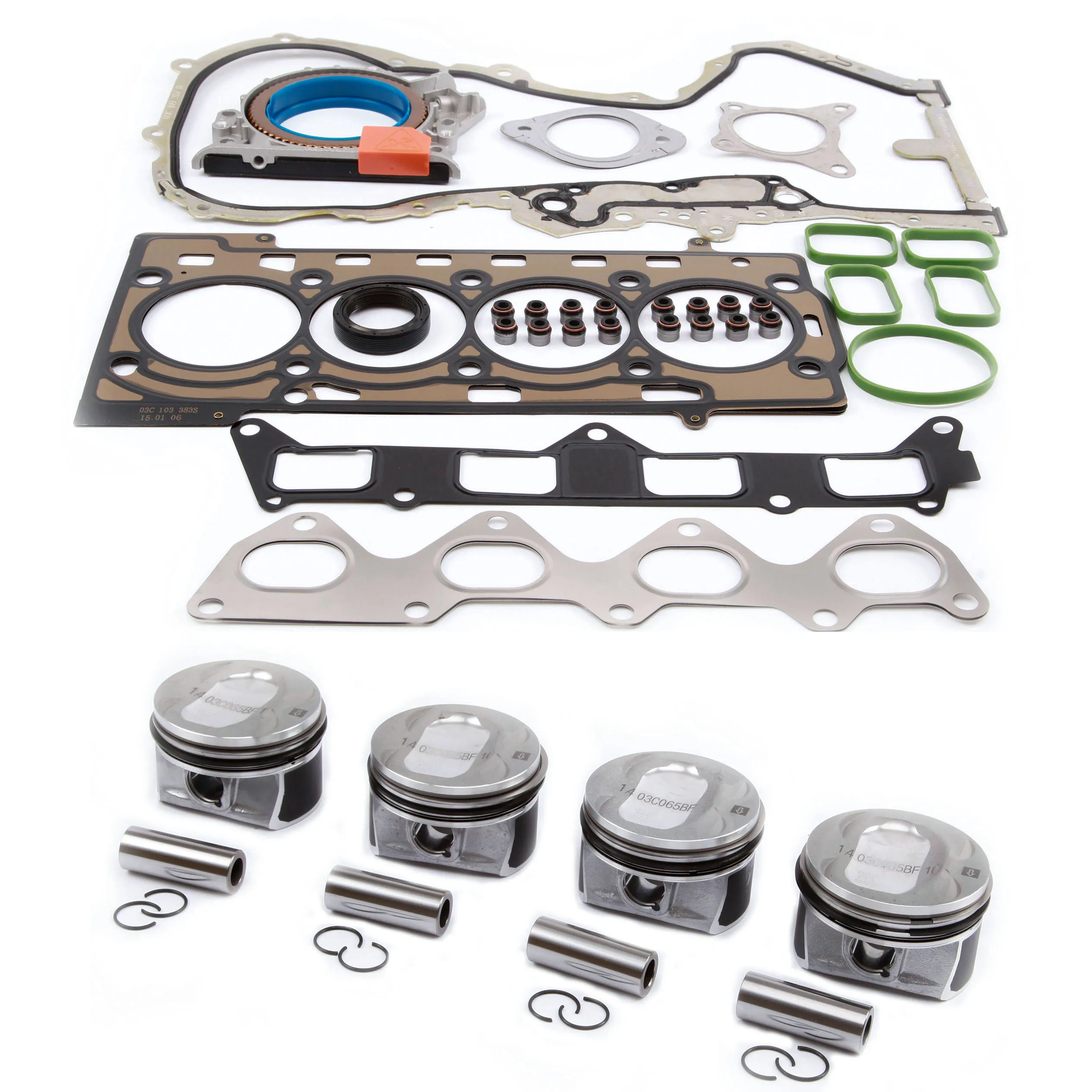 03c107065bf 03c103383ah Engine Piston Overhaul Rebuild Valves Kit For ...