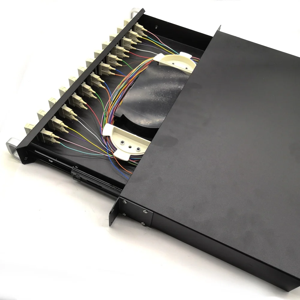 1U 24-Port LC Fiber Optic Patch Panel for FTTH Network - OEM