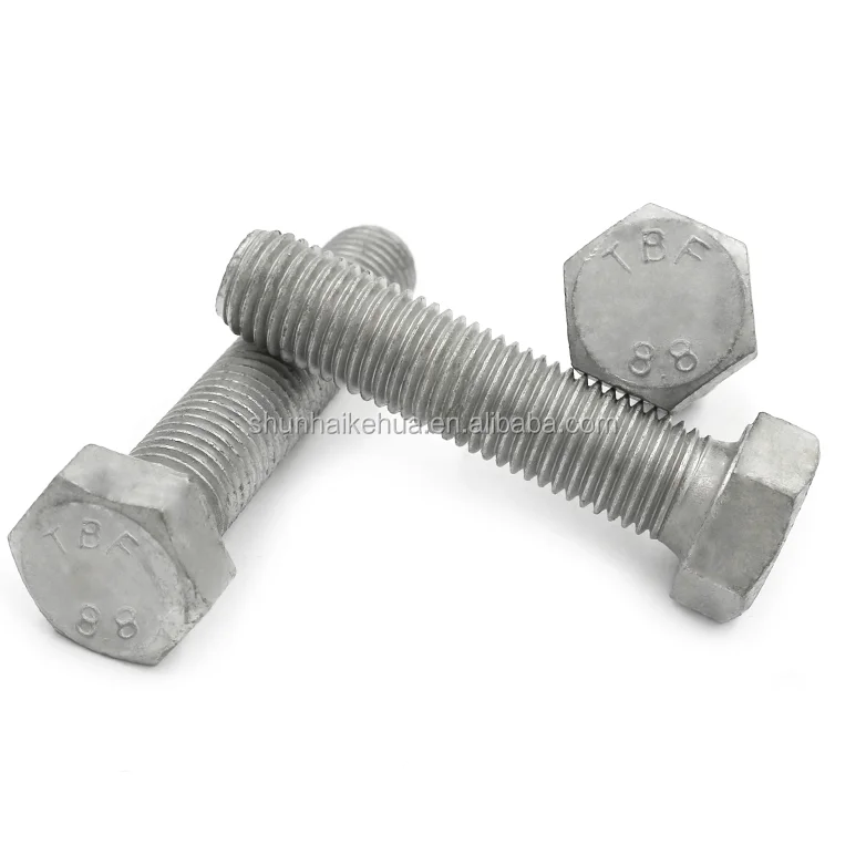 Grade 8.8 Hot Dipped Galvanized Construction Hex Head Bolts
