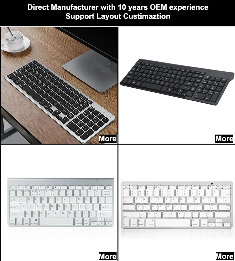 Dual Channel Multi-device Universal Wireless Bt Rechargeable Keyboard ...