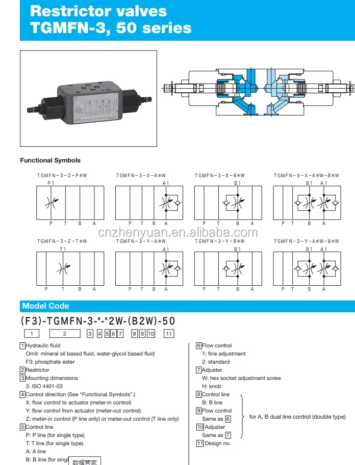 TOKIMEC东京米节流阀TGMFN TGMFN-3-Y-A2W-50 TGMFN-3-Y-B2W-50液压阀| Alibaba.com