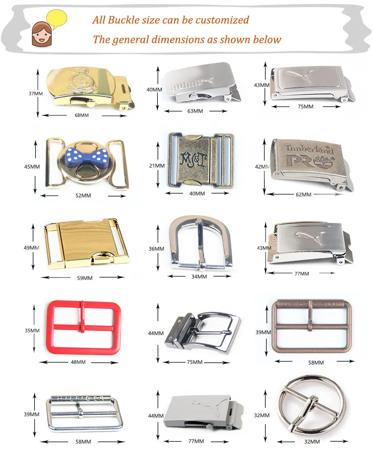 Custom Metal Pin Automatic Release Belt Buckles for Clothing Bags