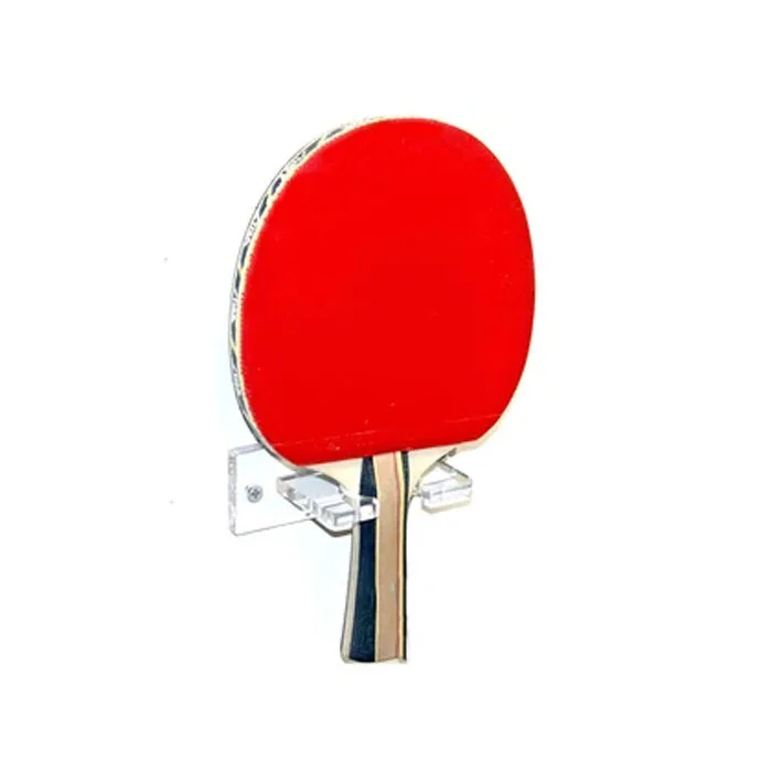 Wall Mount Clear Acrylic Ping Pong Paddle Bracket