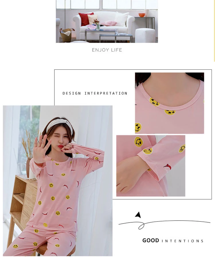 New Spring/summer Thin Pajama Suit For Women Home Wear For Women Long ...