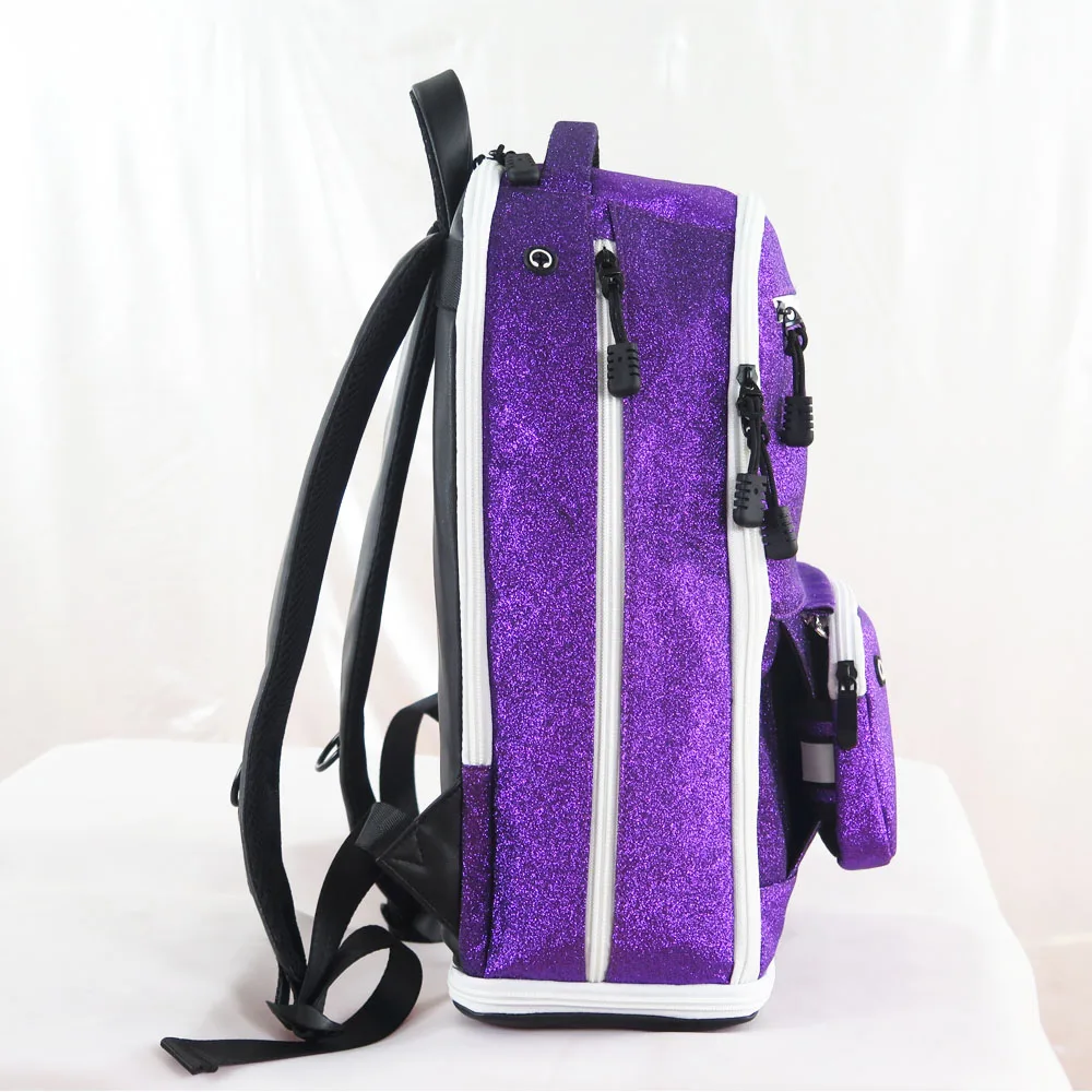 Purple Color Sparkle Cheerleading Backpack Fashion Travel Backpack Girl ...