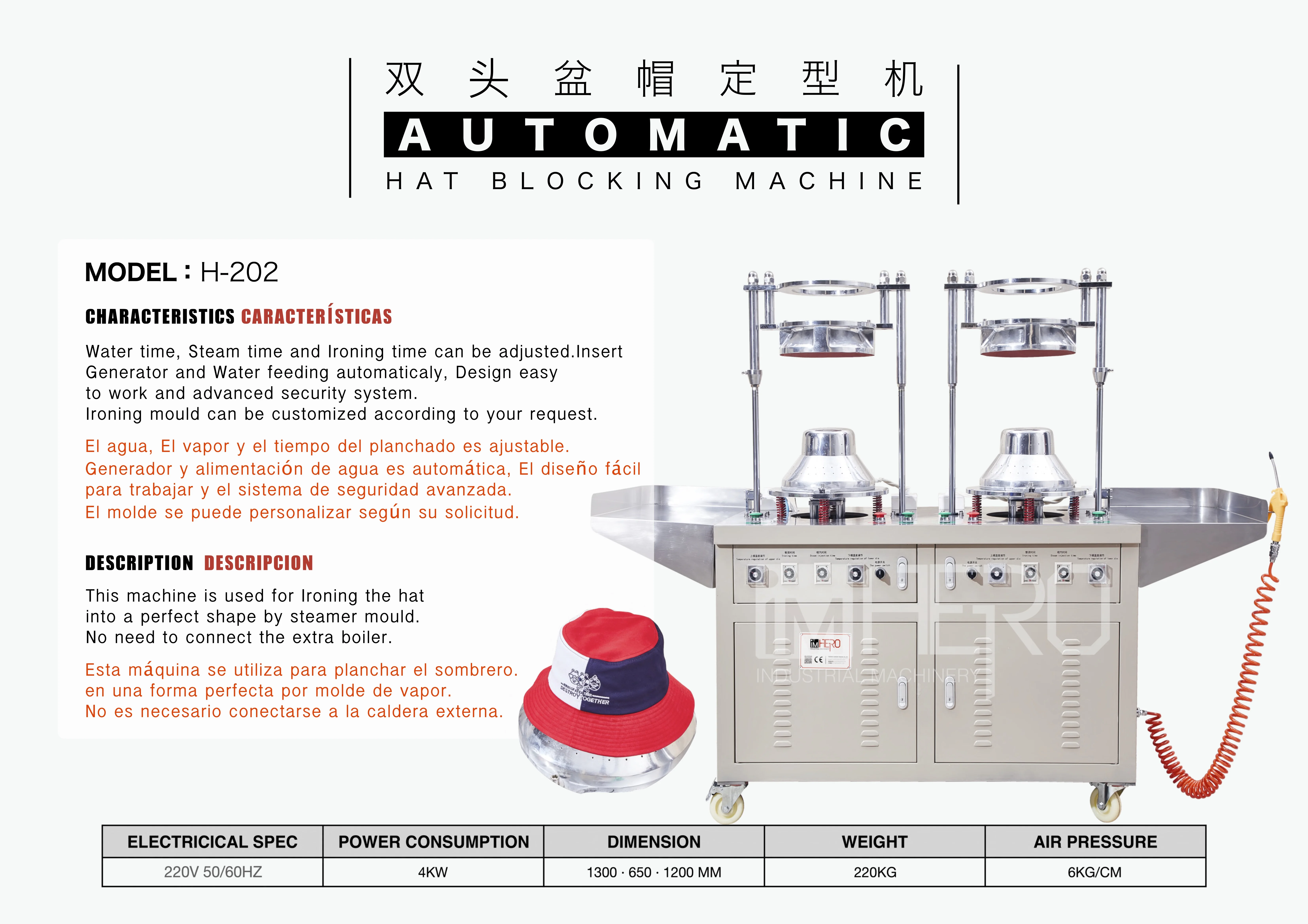 Automatic Iron Machine Fedora Hat Making Machine - IMHERO