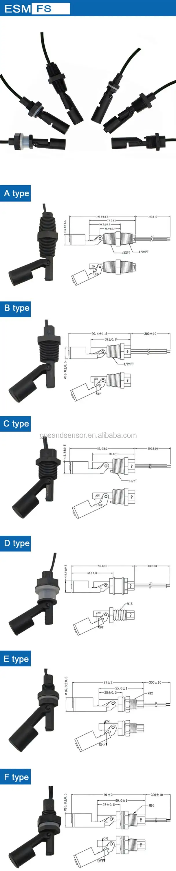 ESMFS 10w Side mounted float magnetic reed switch, High sensitivity ...
