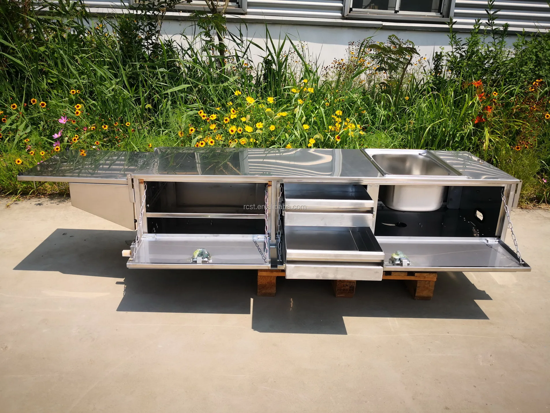 Stainless Steel Caravan Camper Trailer Slide Out Kitchen