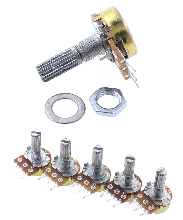15mm Rotary Potentiometer Wh148 3 Pin Potentiometer B1k 2k 5k 10k 20k ...