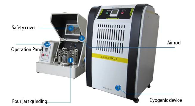 Lab Cooling Air Controlled Cryogenic Ball Mill Machine