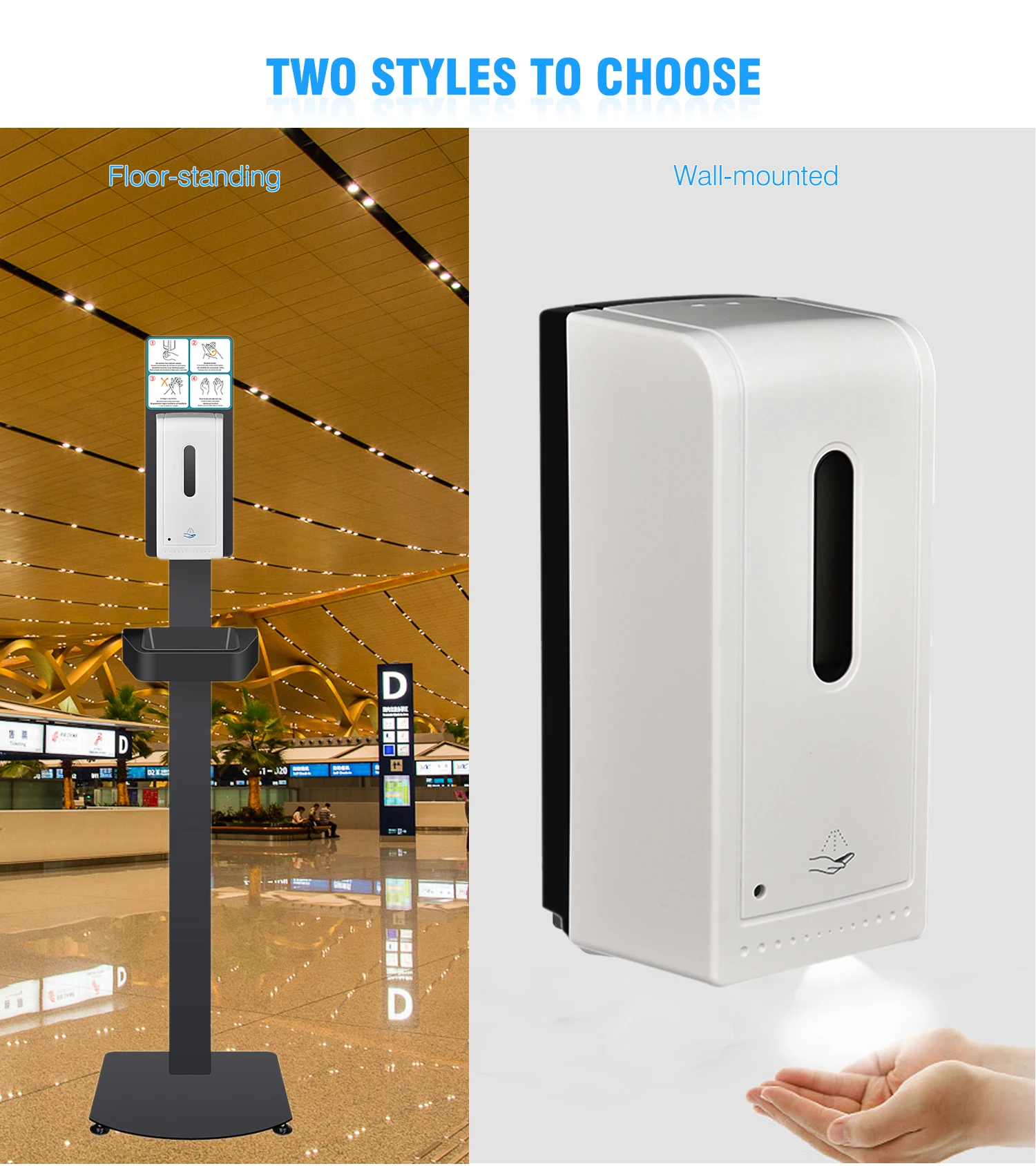 Infrared Motion Sensor Spray Battery Operated Auto Floor Standing Hand ...