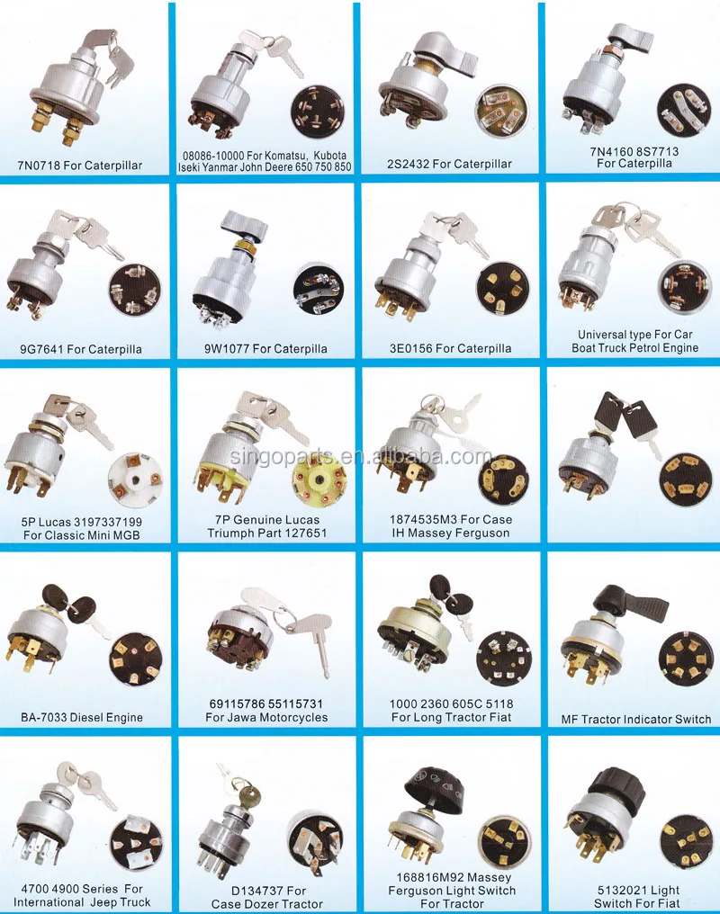 Excavator Parts Ignition Switch 7N-4160 7N4160 Fits Caterpillar ...