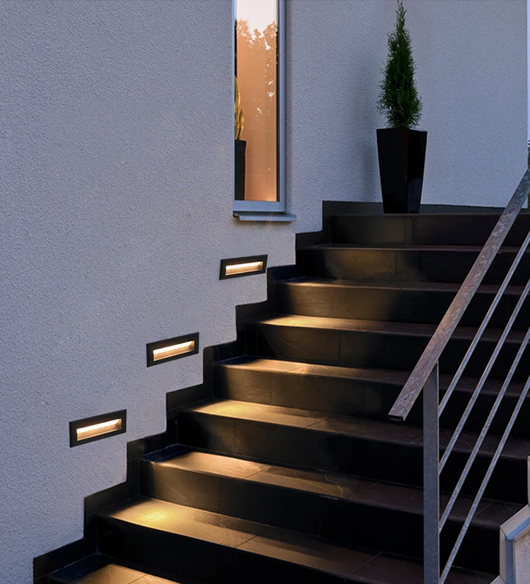 3w Indoor Outdoor Aluminum Recessed Step Light Ip65 Led Stair Wall ...