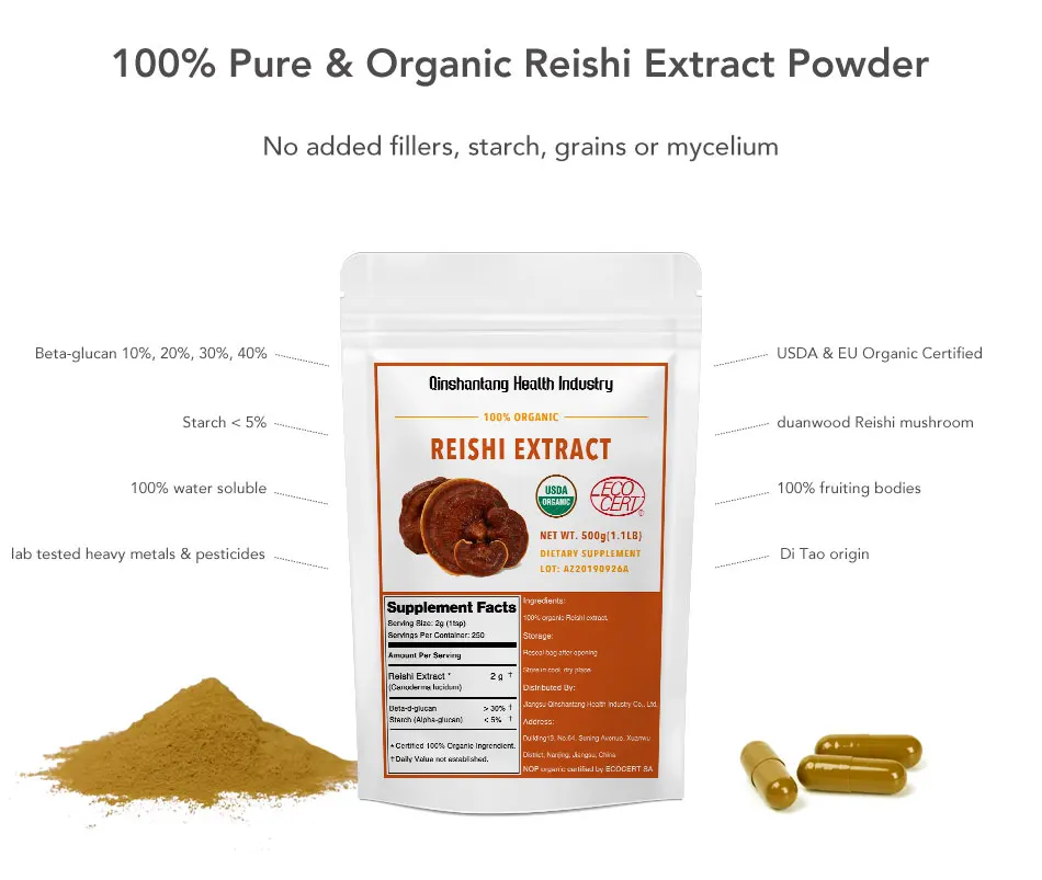 Organic Reishi Extract Ganoderma Lucidum Extract Reishi Mushroom Powder ...