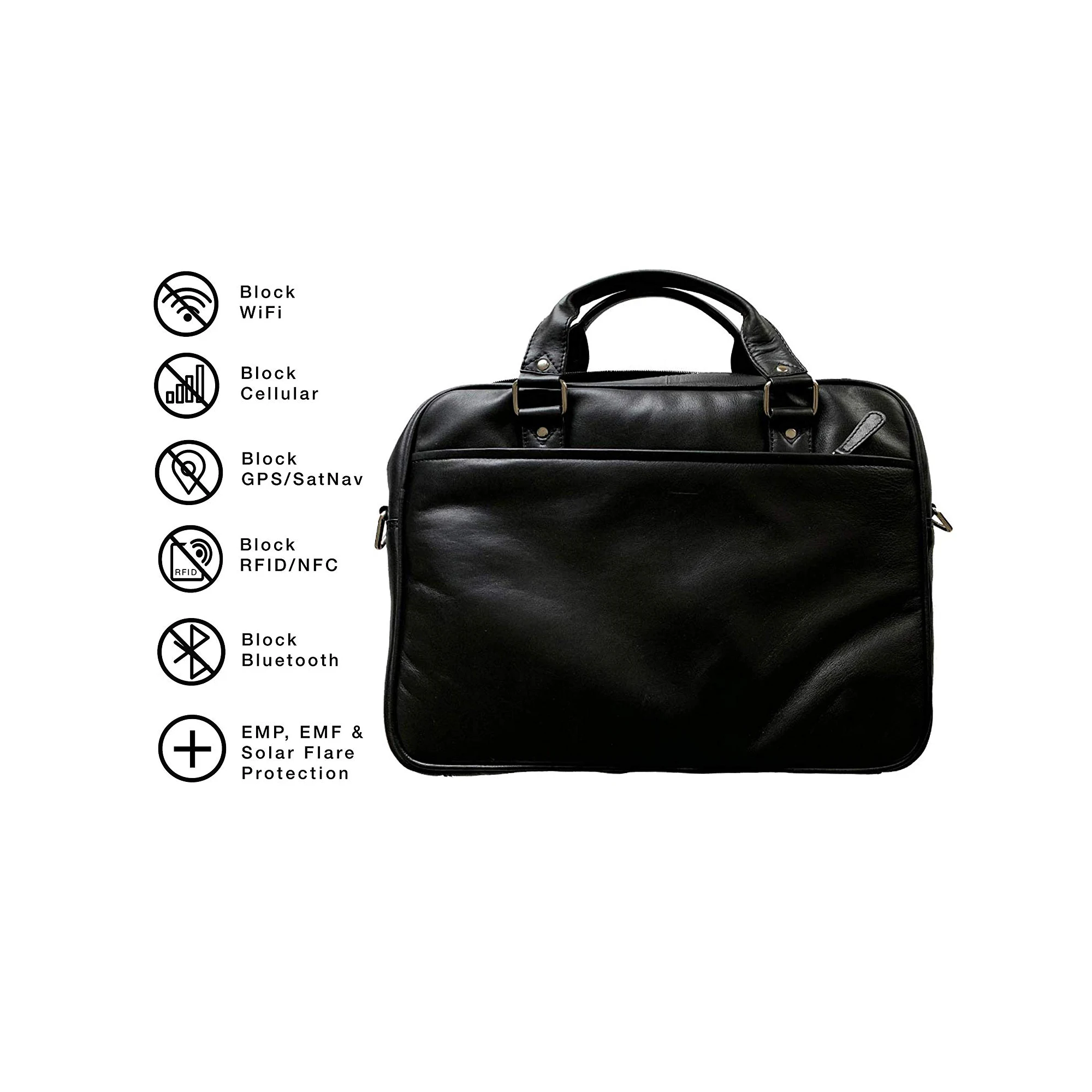 Genuine Leather Faraday Cage Briefcase-instant Data Protection For Your ...