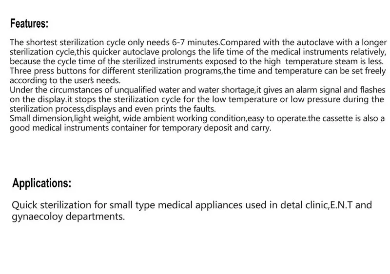 Statim 6000 Model G4 6.0L Mini Dental Autoclave - Fast Steam Sterilizer