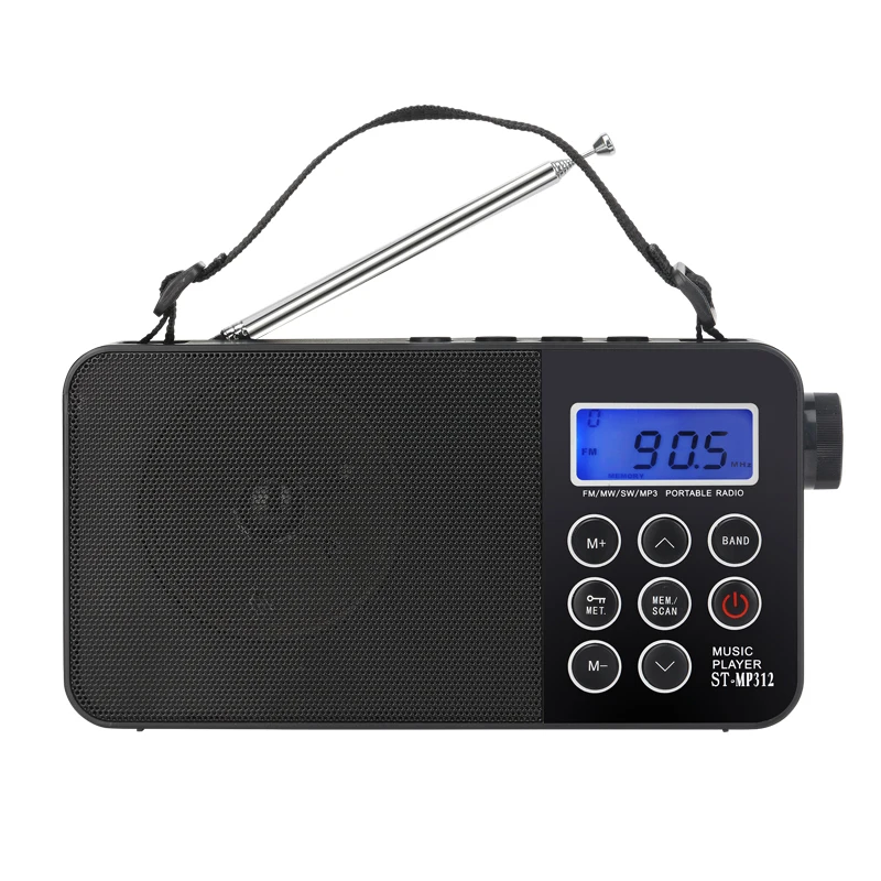 Lcd Display Radio Am Sm Sw Portable Bt Speaker Radio Player Support Tf ...