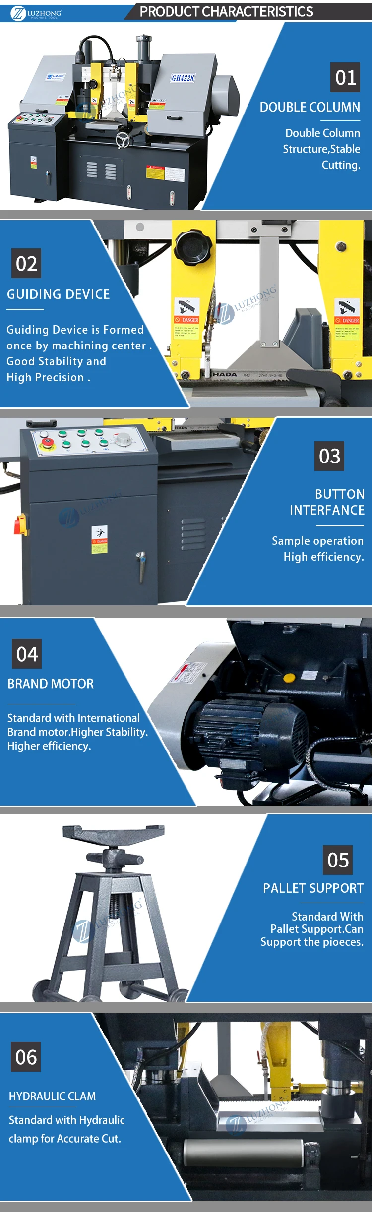 Automatic Metal Cutting Band Saw Machines GH4228 GH4235 GH4240 GH4250