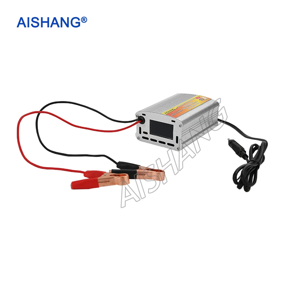 AISHANG 12V 10A LCD Lead-Acid Battery Charger - Intelligent & Efficient