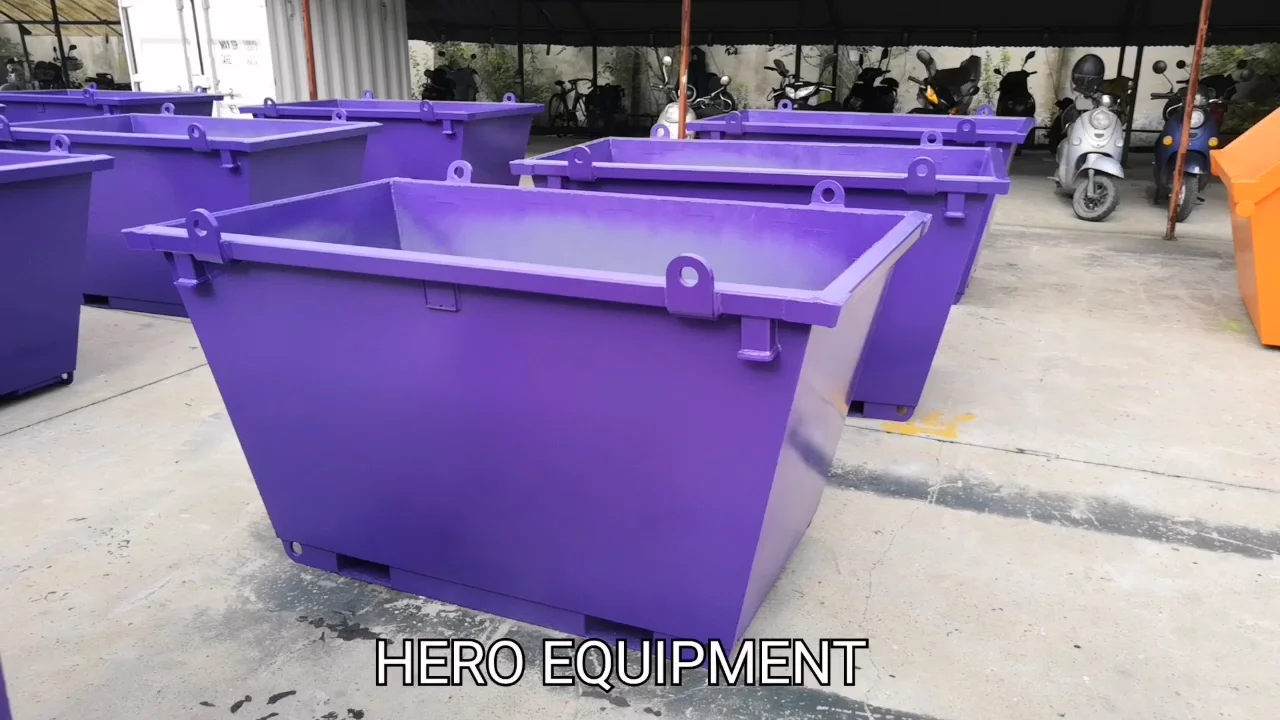 1m Waste Management Industrial Crane Lift Waste Bin / Steel Dustbin ...