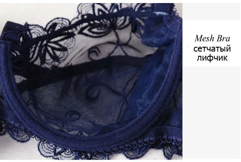 Shop Our Sexy Embroidery Transparent Bras Set for Plus Size