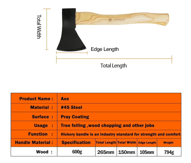 Kseibi Axe With Wooden Handle Carpenter Axe Household Axe800g - Buy ...