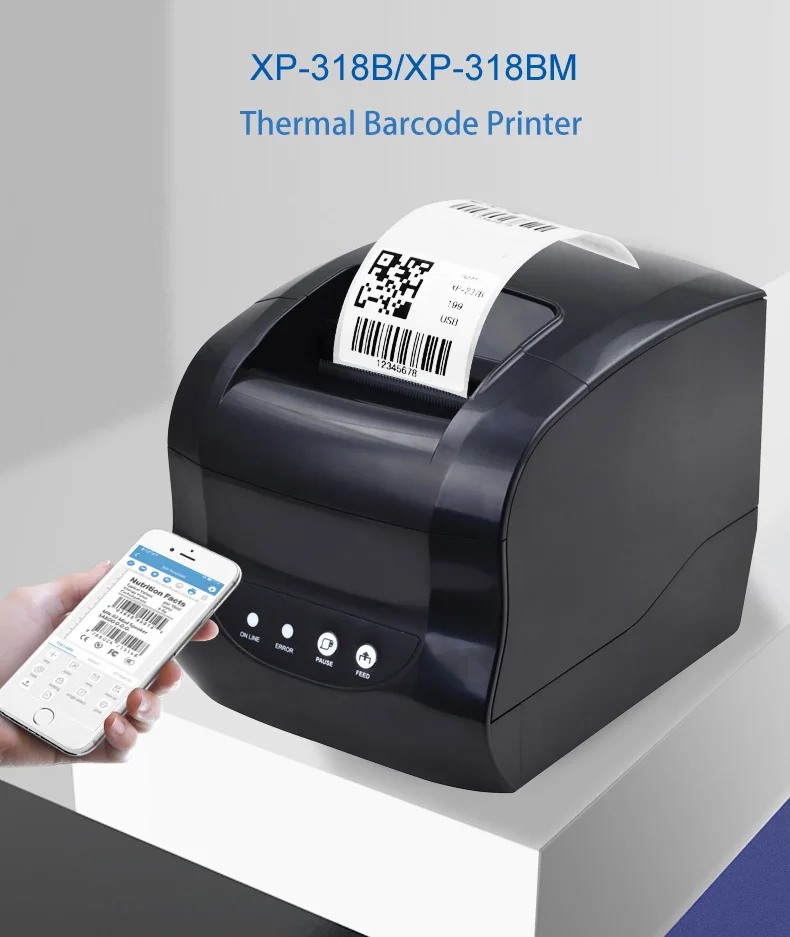 Thermal Barcode Label Printer Xpinter Space Saving Mini Desktop 3 Inch ...