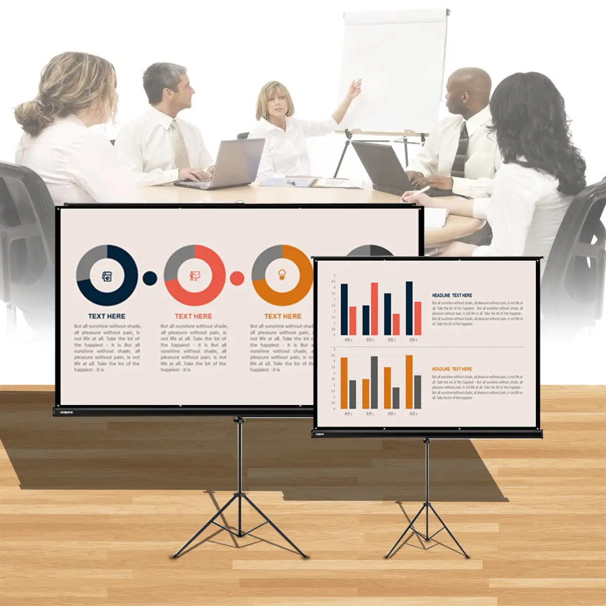 70x70 Portable Projector Screen - Ideal for Outdoor & Indoor