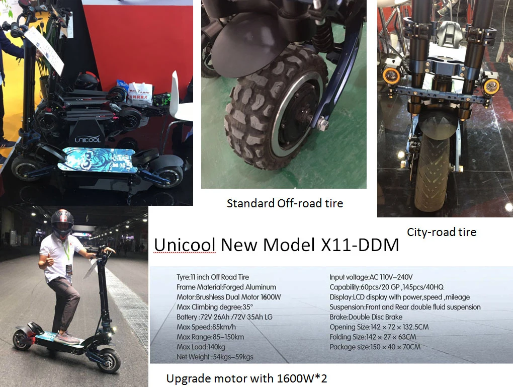 Unicool X11 Electric Scooter - off Road Power & Foldability