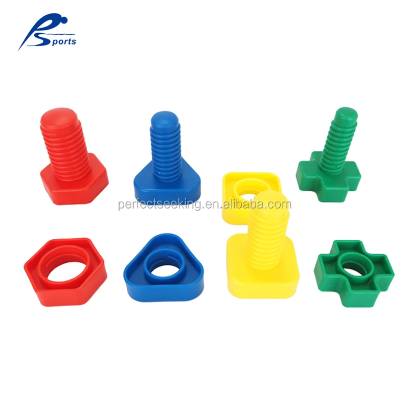 Construction Builder Set 64pcs Color Bolts Toys Plastic Bolts And Nuts ...